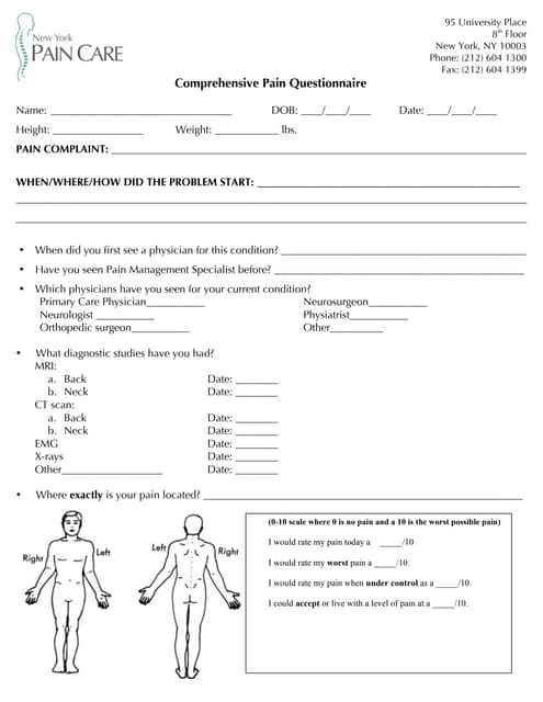 Orthopedic Physiotherapy Assessment form | PDF