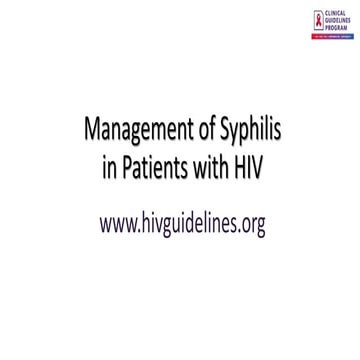NYSDOH AI Management of Syphilis in Patients with HIV | PPTX