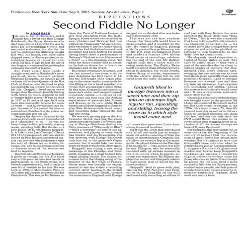 Adam Baer: Second Fiddle No Longer | PDF