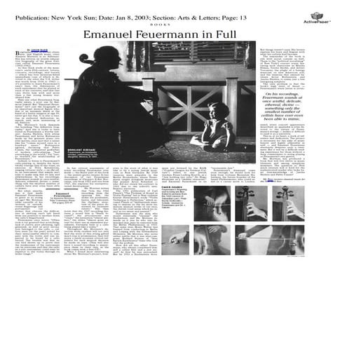 Adam Baer on Cellist Emanuel Feuermann | PDF