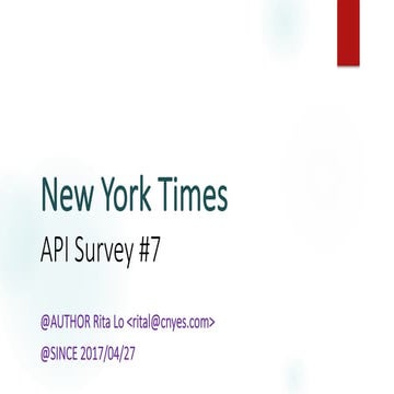 NYtimes API survey | PDF | Search | Internet
