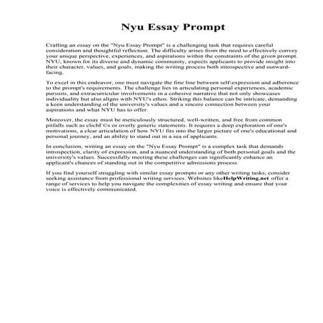 Nyu Essay Prompt.pdf | Education
