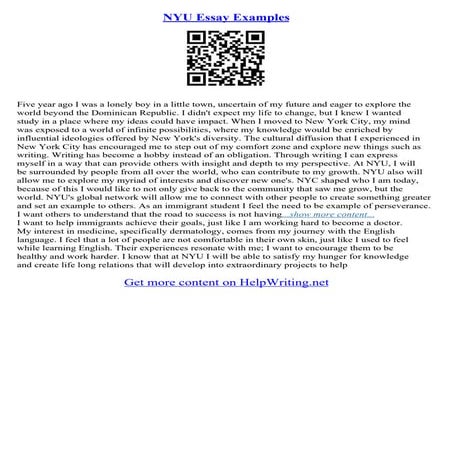 Nyu Essay Prompts | PDF