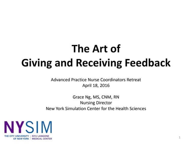 Giving and receiving feedback | PPTX