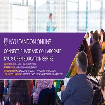 Connect, Share, And Collaborate: NYU’s Open Education Series | PPT