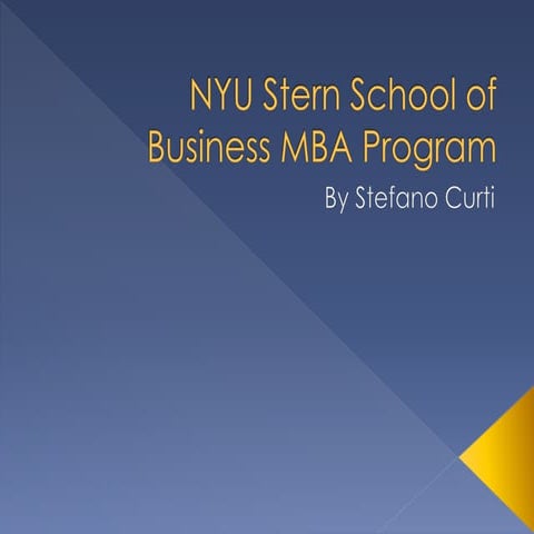 NYU Stern School of Business MBA Program | PPTX