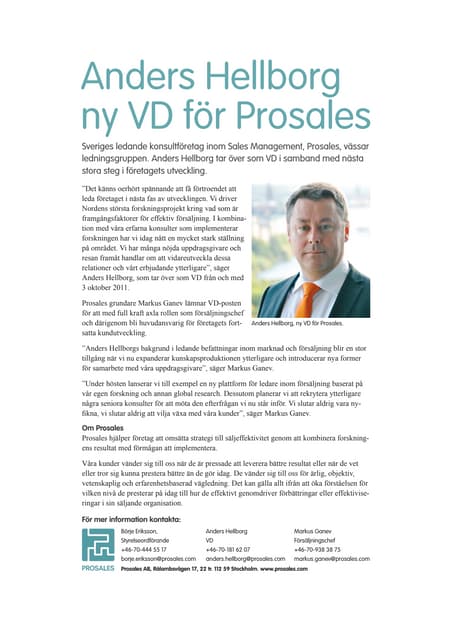 Prosales Ab presentations