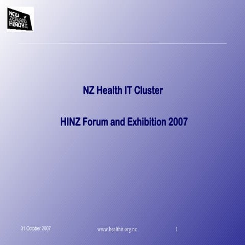 NZ Health IT Cluster | PPT