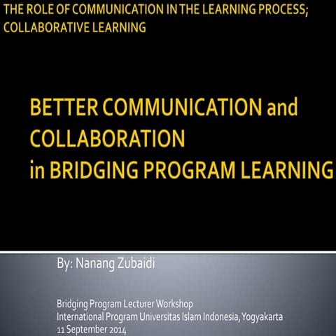 Nz the role of communication in the learning process | PPT