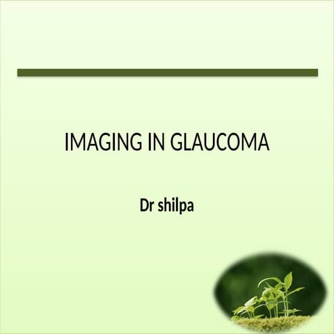 IMAGING IN GLAUCOMA- investigation based approach | PPTX