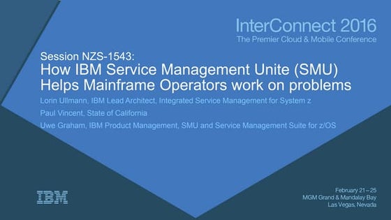 Ibm Z Systems Software - It Service Management presentations