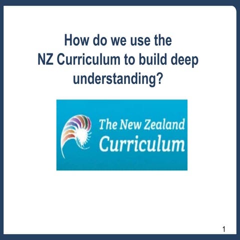 How do we use the NZ Curriculum to build deep understanding? | PPT