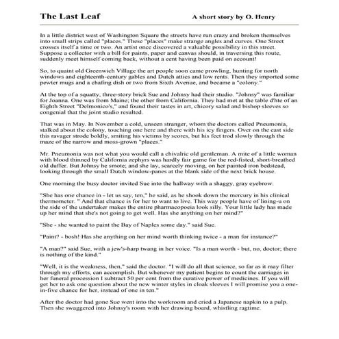 O.Henry's short story | PDF