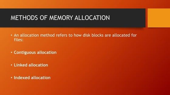 Allocation Methods-R.D.Sivakumar | PPTX | Data Storage and Warehousing | Computing
