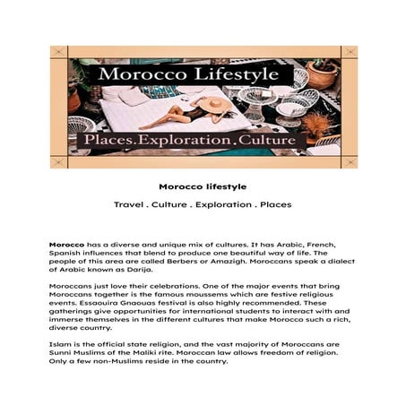 Culture of Morocco | PDF