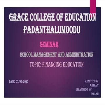 Seminar on school management and adminstration | PPTX