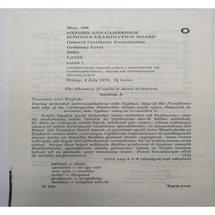 O level Latin 1979 | PPTX