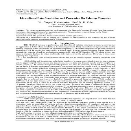 Linux-Based Data Acquisition and Processing On Palmtop Computer | PDF