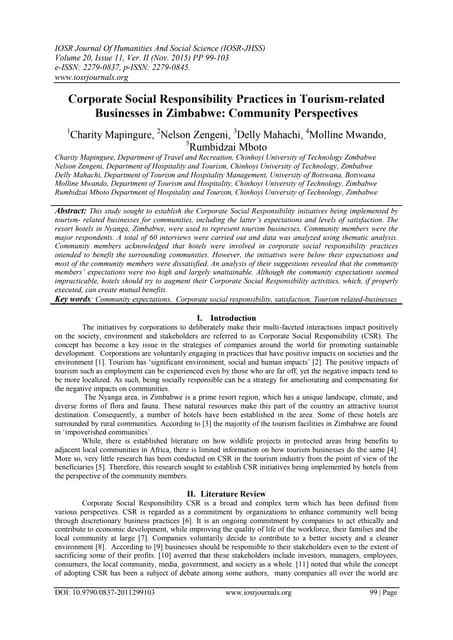 Corporate responsibility in hospitality industry | PPT