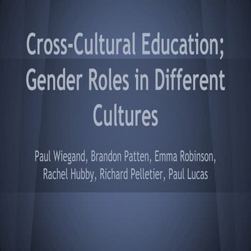 Gender roles in different cultures | PPTX