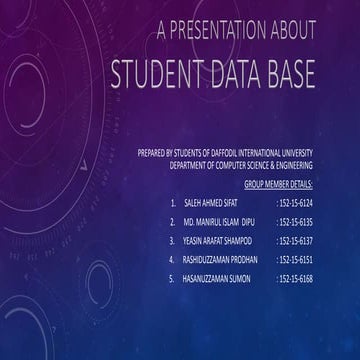 Student Data Base by OOP | PPT