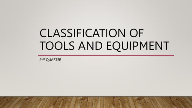 TLE 7 - 3rd Topic - Hand Tools, Power Tools, Instruments, and Equipment ...