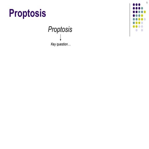 The presentation outlines the differential diagnosis for proptosis ...