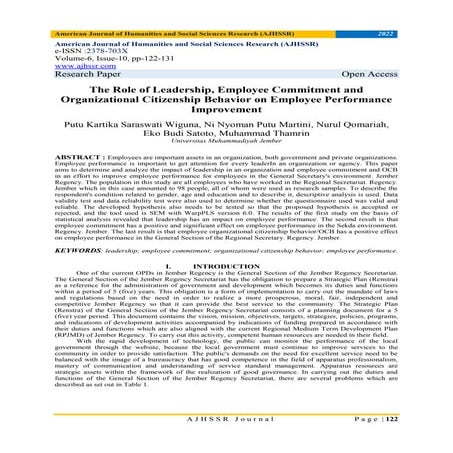 The Effect of Leadership on Employee Performance through Organizational ...