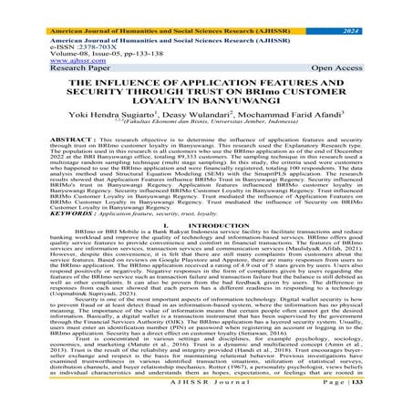 THE INFLUENCE OF APPLICATION FEATURES AND SECURITY THROUGH TRUST ON ...