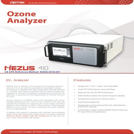 Ambient Ozone Gas Analyzer | PDF