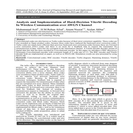 Analysis And Implementation Of Hard Decision Viterbi Decoding In 8070