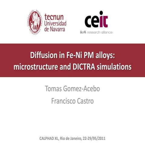 Diffusion in Fe-Ni PM alloys: microstructure and DICTRA simulations | PDF