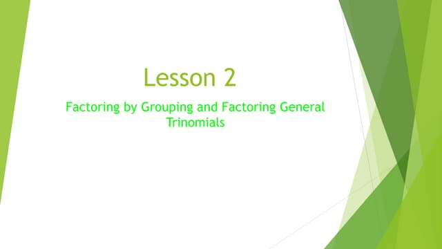 Factoring general trinomials | DOCX