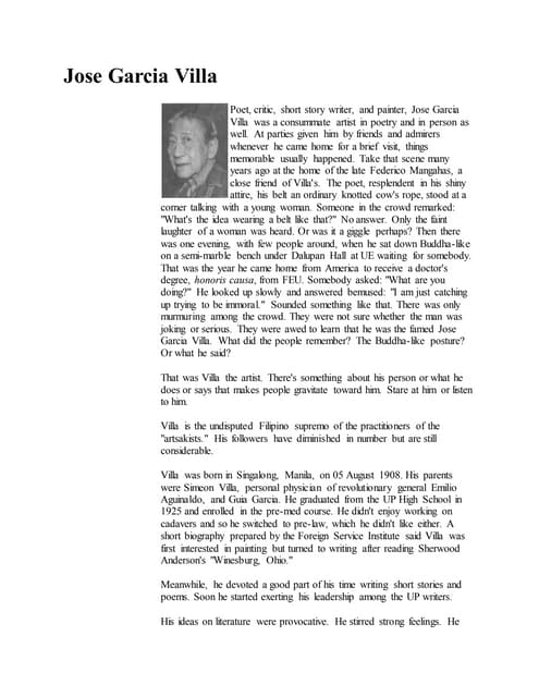 Jose Garcia Villa | PPT
