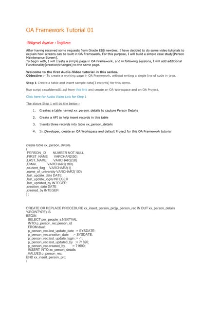 Oa Framework Tutorial Doc Databases Computer Software And 7879