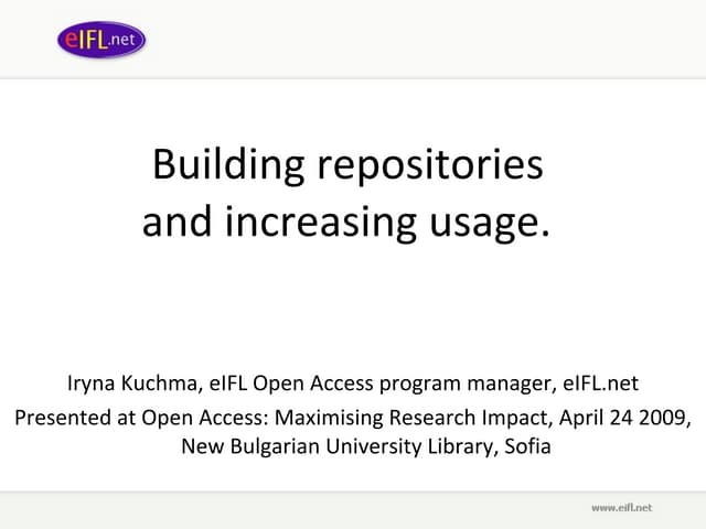 Open access repository: How to set it up in 22 steps