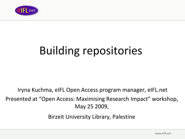 Open access repository: How to set it up in 22 steps