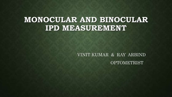 IPD Measurement | PPTX