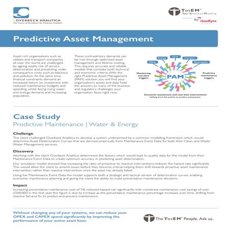 PAM Case Study 1 - Predictive Maintenance V1 | PDF