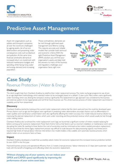 PAM Case Study 1 - Predictive Maintenance V1 | PDF