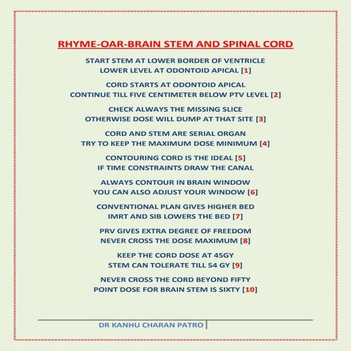 OAR- BRAIN STEM AND CORD | PDF