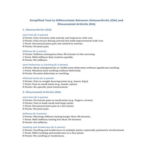 Simplified Tool to Diagnose Rheumatoid Arthritis (RA) | PDF