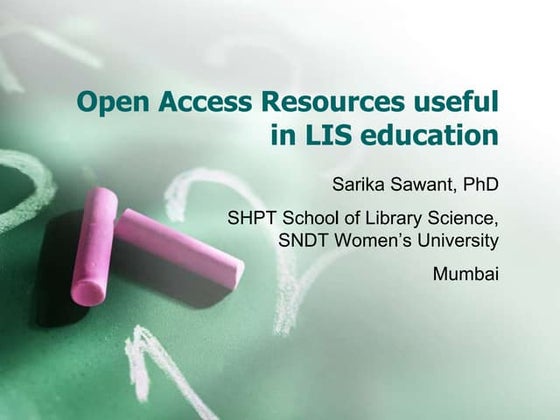 Open access e Resources for Library and Institution | PPT