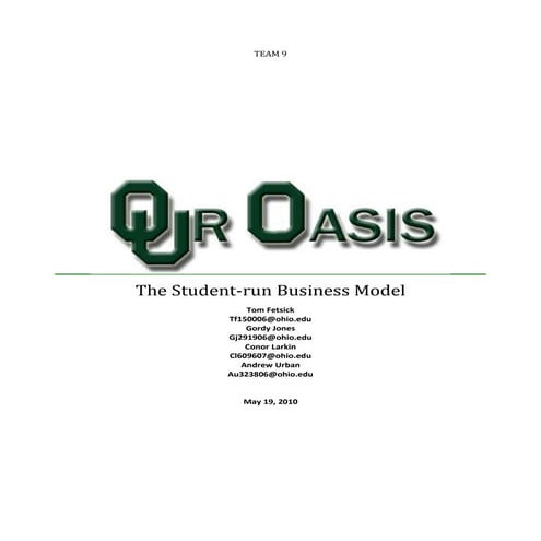 Oasis Student Run Business Model Final Paper | DOC | Business ...
