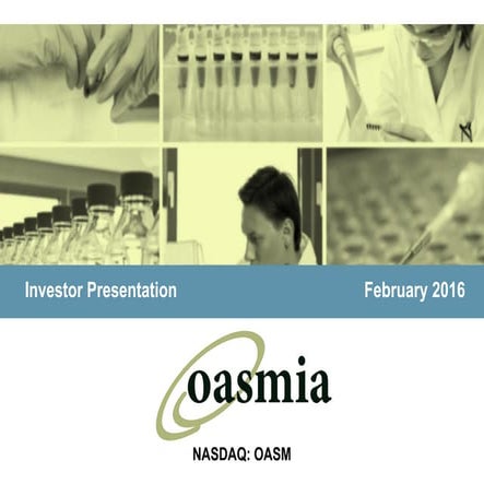 Oasmia Nasdaq: OASM | PDF
