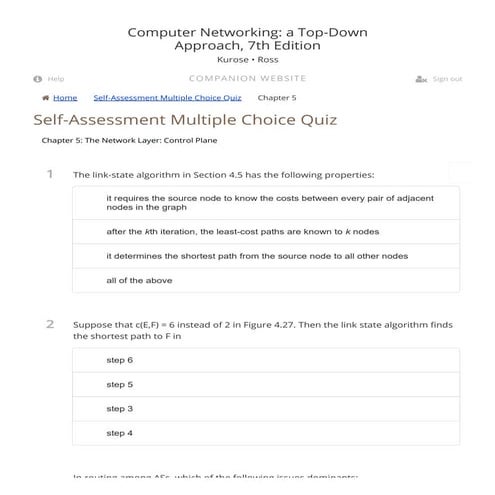Chapter 5 The Network Layer Control Plane Pdf 