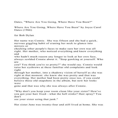 Oates, Where Are You Going, Where Have You BeenWhere Ar.docx