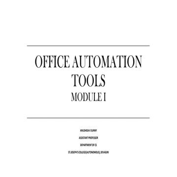 Office automation tools starting with ms word | PPT