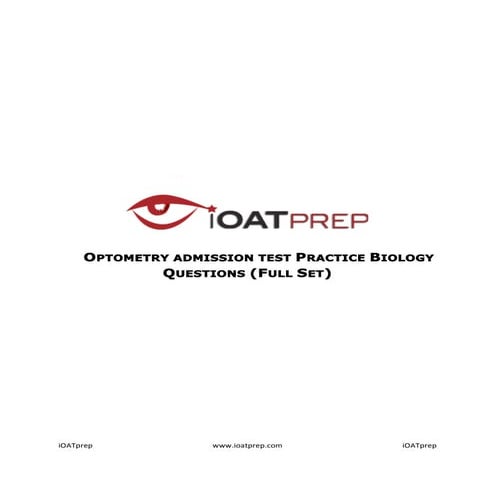 Optometry Admission Test Practice Biology Questions | PDF | Biological ...