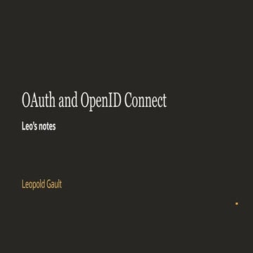 OAuth OpenID Connect | PPT